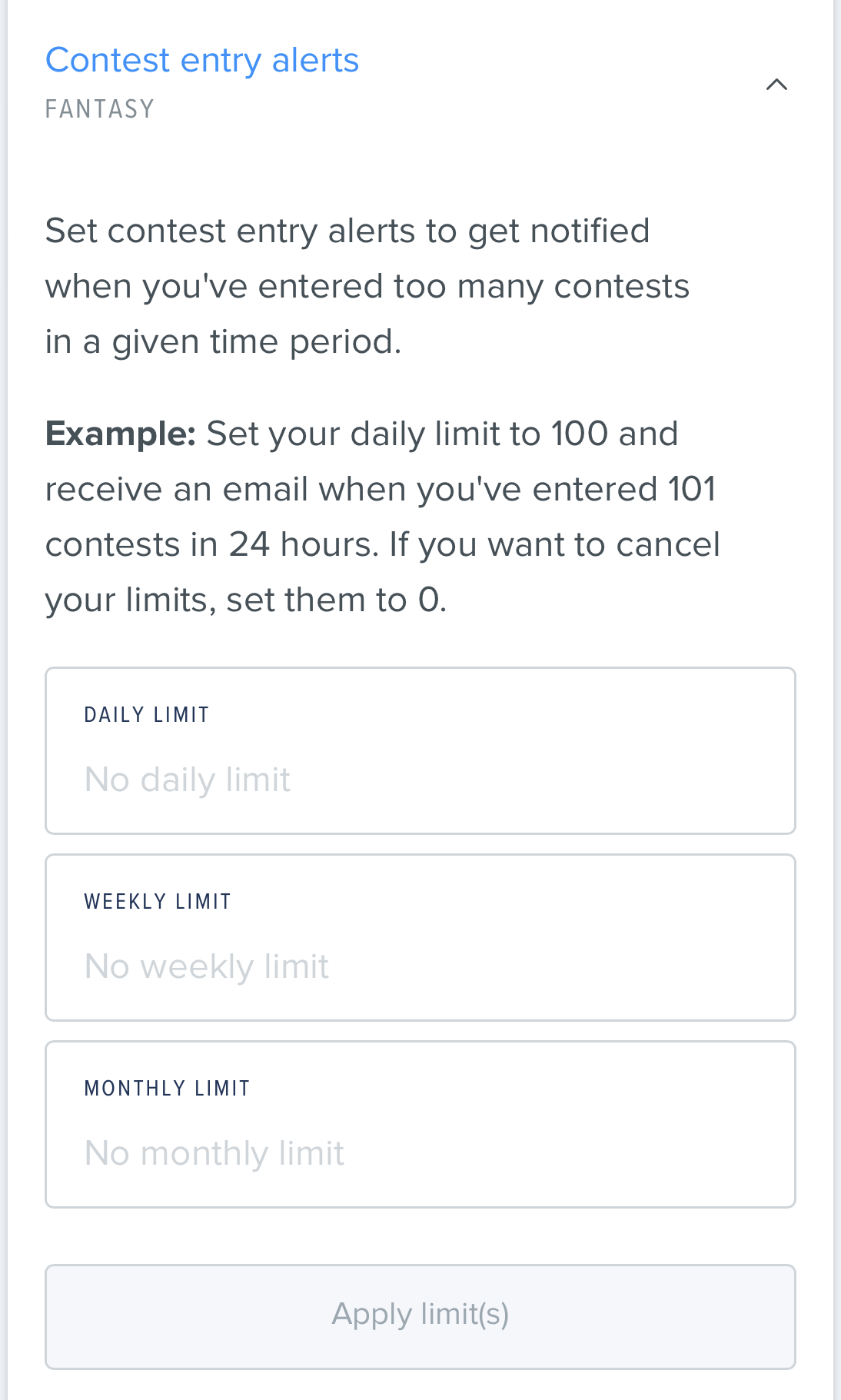 How do I set account limits on FanDuel?