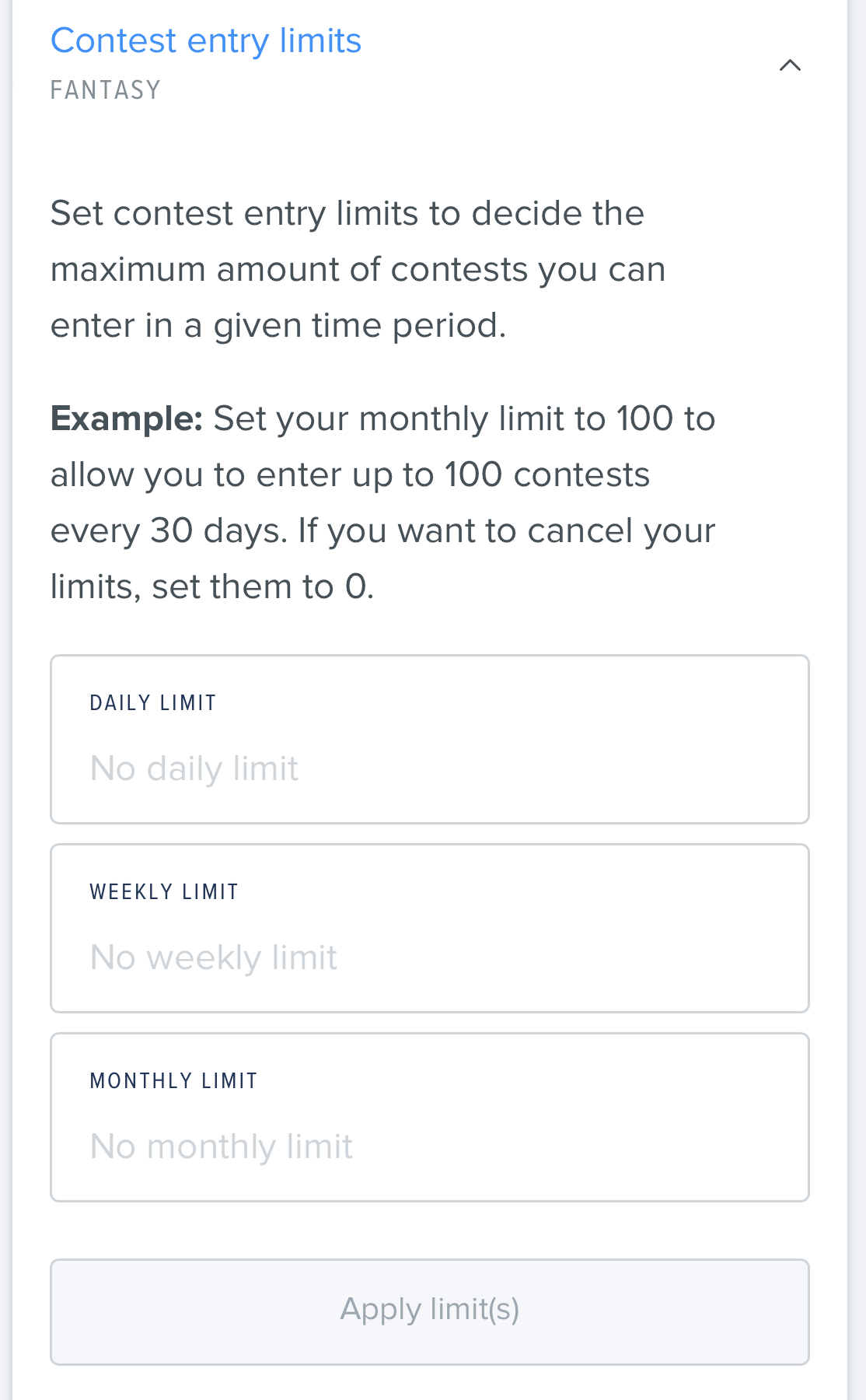 How do I set account limits on FanDuel?