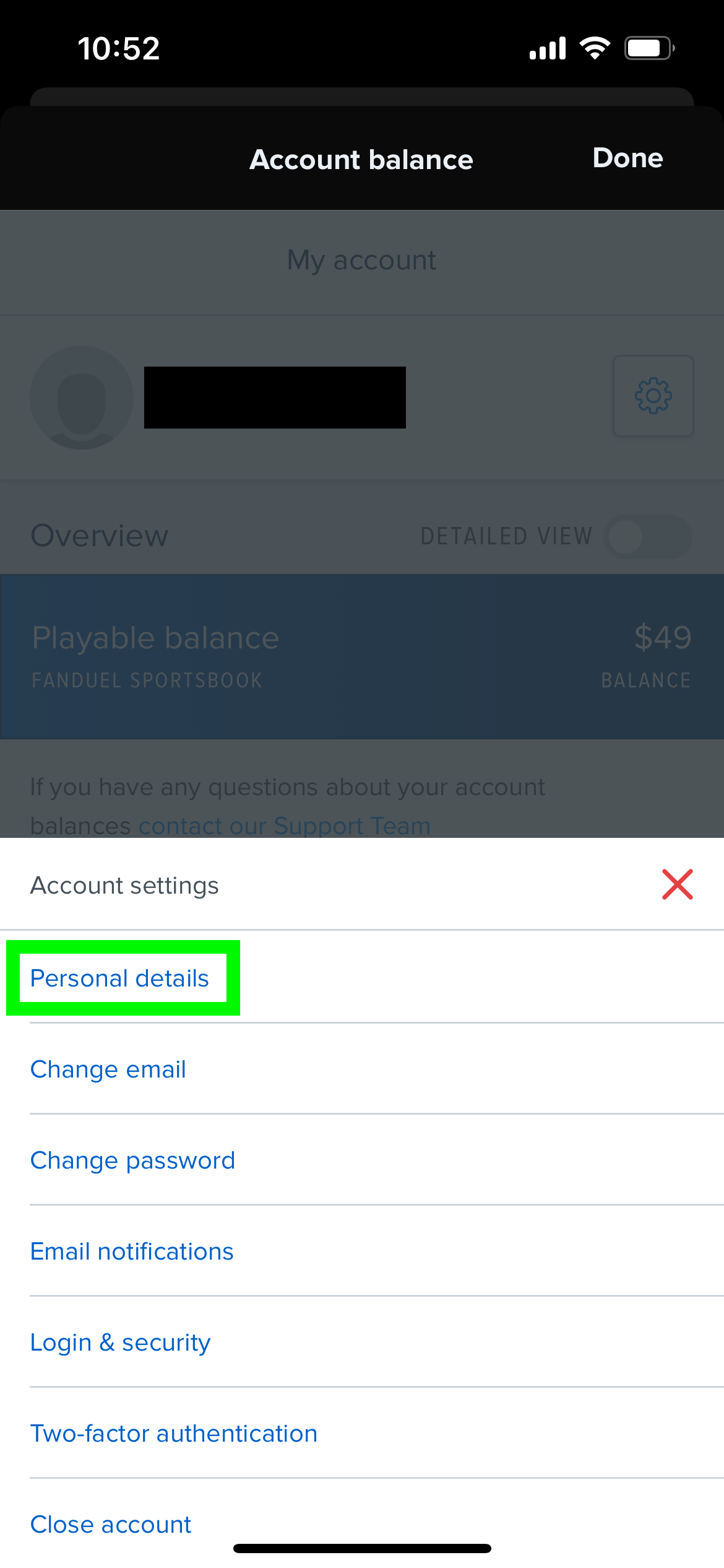 How do I change my mailing address on FanDuel?