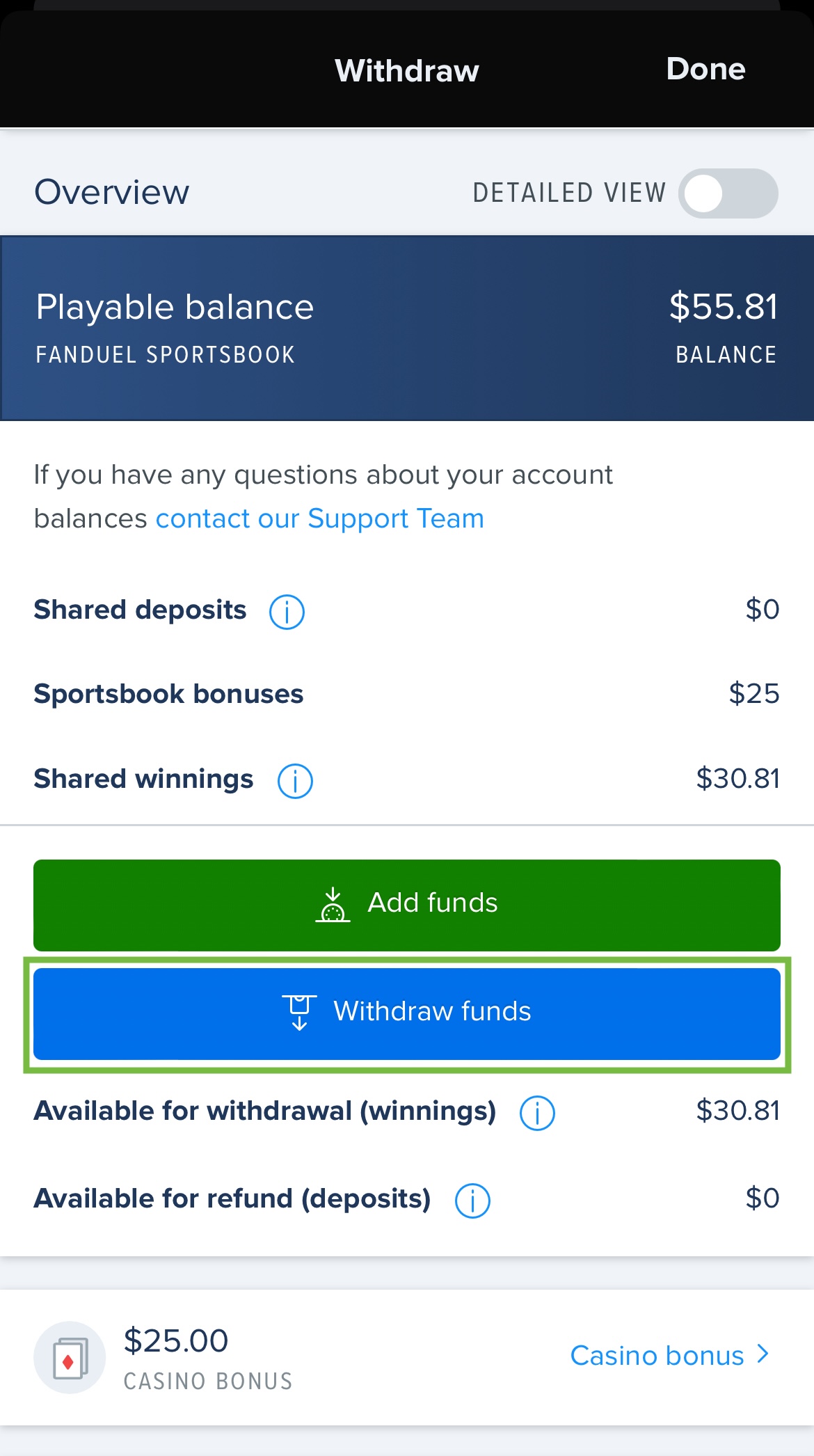 How can I refund or cancel a deposit?