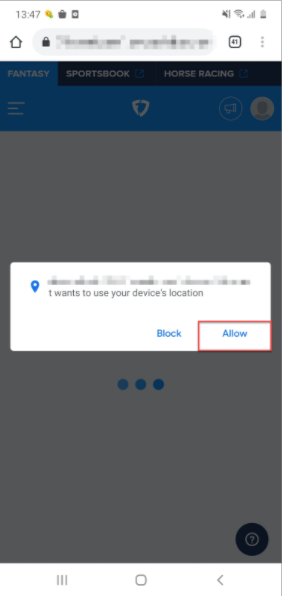 How do I share location data on Android Chrome browser?