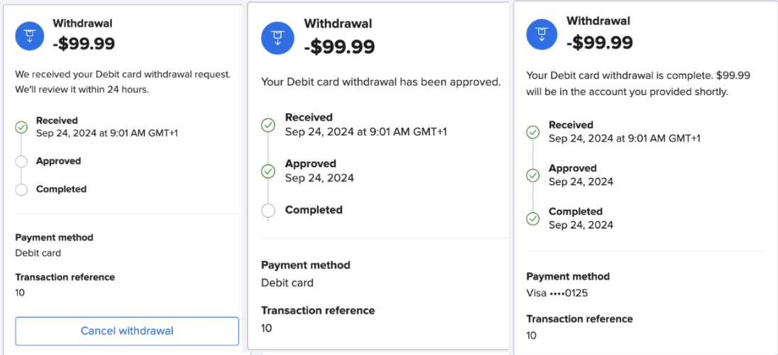 How long do withdrawals take?
