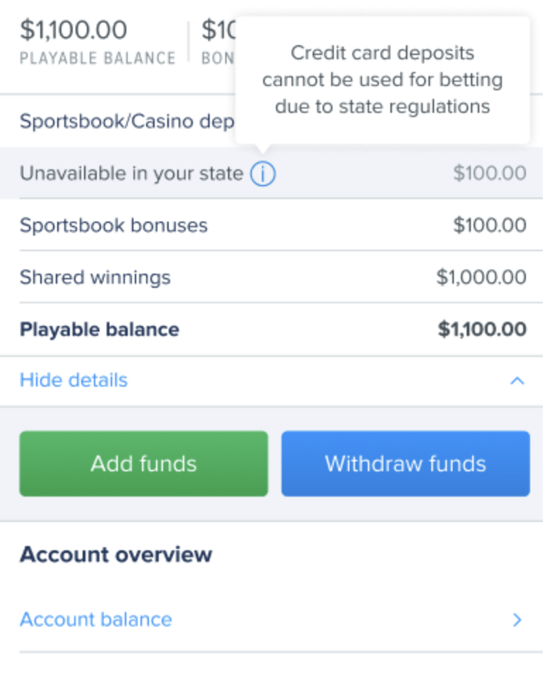 Credit card restrictions
