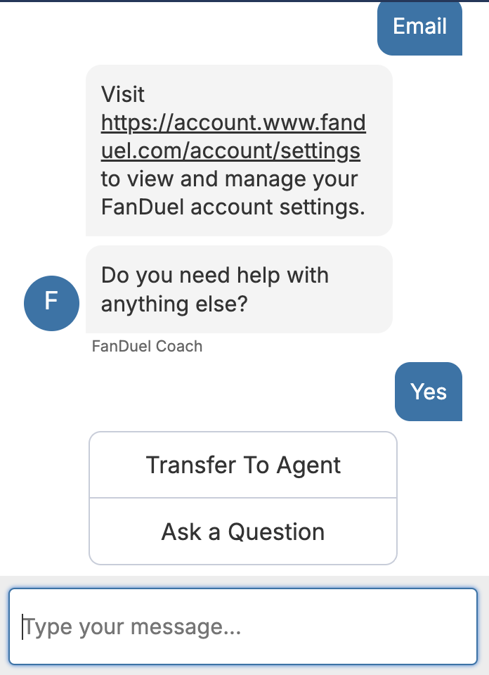 I don't have access to my email I used for FanDuel